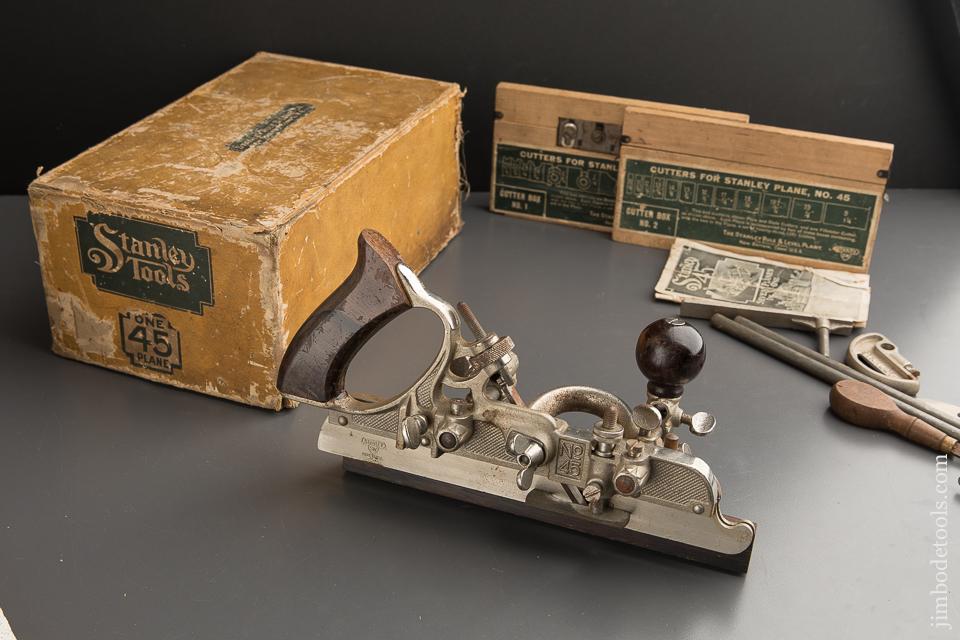 STANLEY No. 45 Combination Plane 100% COMPLETE in Original Box SWEETHE ...