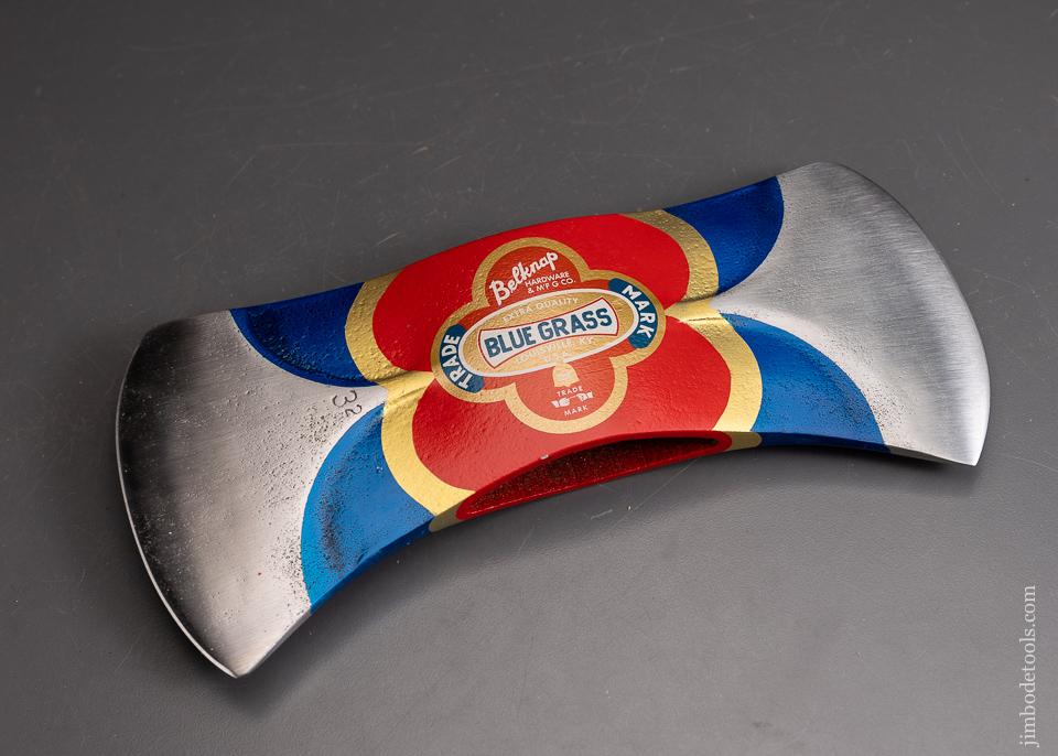 Spectacular BELKNAP Blue Grass Double Bit Axe with Full Paint and Deca ...