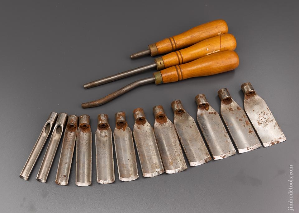 RARE & FINE! Fifteen Piece No. 450 Patternmaker's Gouge Set by ADAMS ...