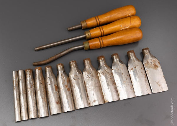 RARE & FINE! Fifteen Piece No. 450 Patternmaker's Gouge Set by ADAMS ...