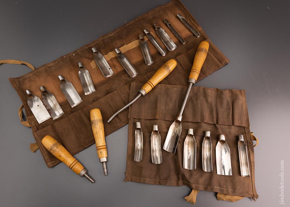 RARE & FINE 22 PIECE PATTERN MAKER'S GOUGE SET BY ADAMS & NELSON CO ...