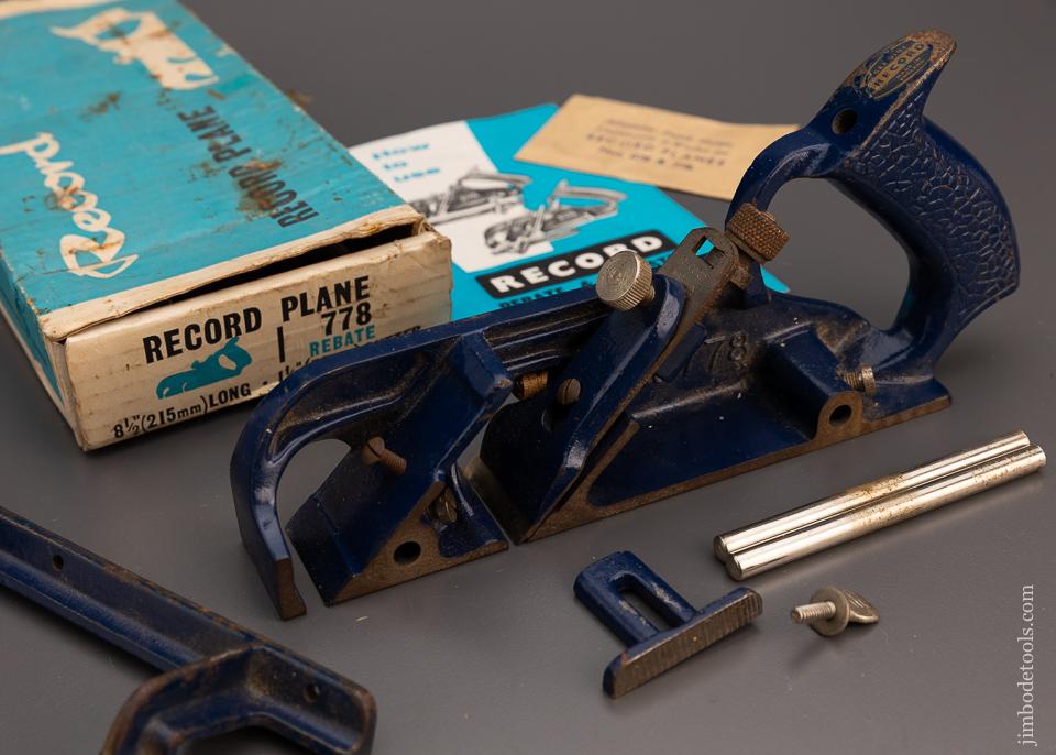 RECORD No. 778 Duplex Rabbet & Filletster Rebate Plane in Box -- 98651 ...