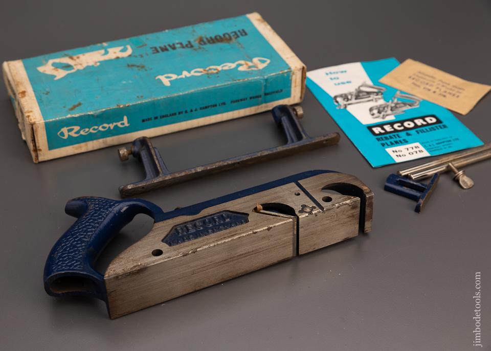 RECORD No. 778 Duplex Rabbet & Filletster Rebate Plane in Box -- 98651 ...