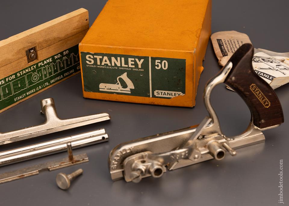 STANLEY No. 50 Combination Plow Plane 100% Complete in Original Box ...