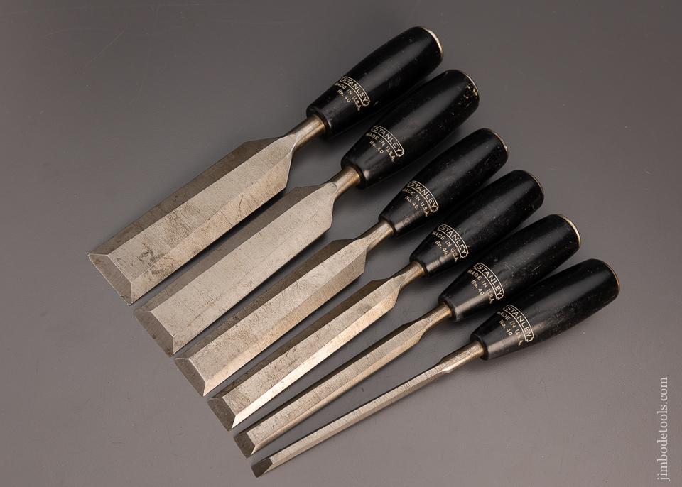 Set of 6 STANLEY No. 40 EVERLASTING Chisels with Composite Handles - 9 ...