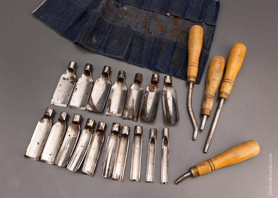 RARE & FINE! 21 Piece No. 450 Pattern Maker's Gouge Set by ADAMS & NEL ...