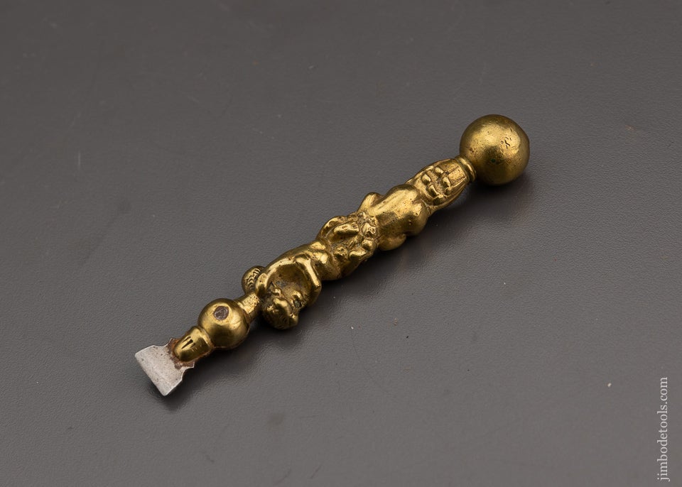 Ornate Figural Brass Button Hole Chisel With 3 Cherubs - 74861U – Jim ...